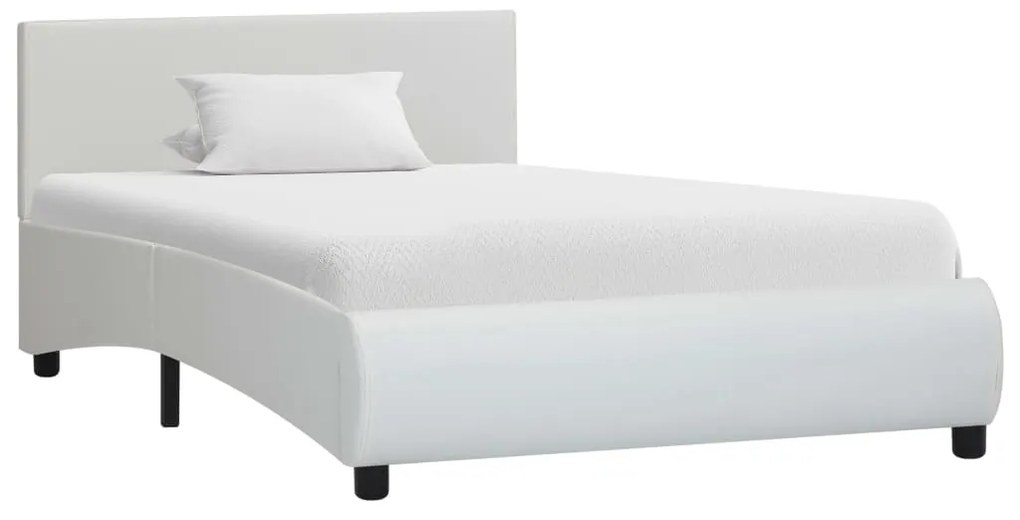 285456 vidaXL Rám postele bílý umělá kůže 90 x 200 cm