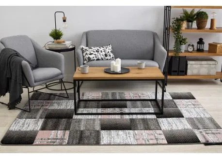 koberec ALTER Siena, Čtverce, Mříž, šedý velikost 120x170 cm | krásné koberce cz