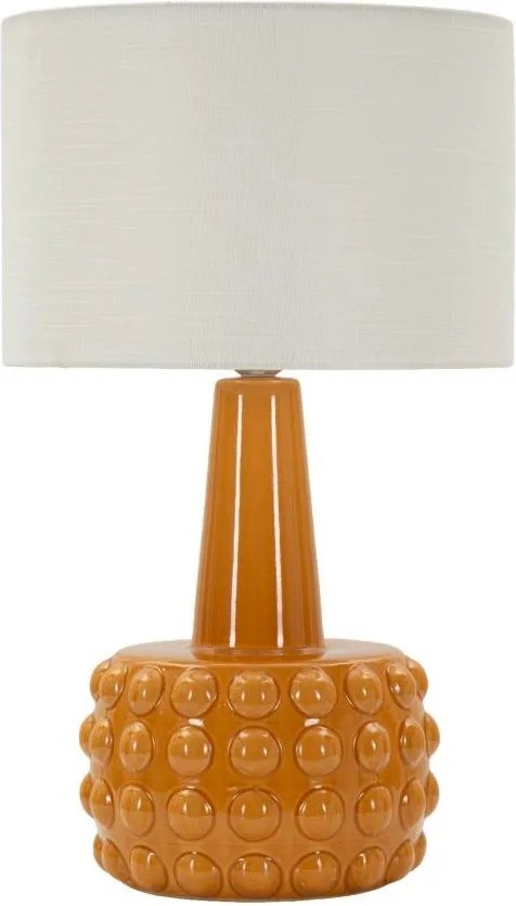Keramická stolní lampa v hořčicové barvě/bílá s textilním stínidlem (výška 51,5 cm) Gress – Mauro Ferretti