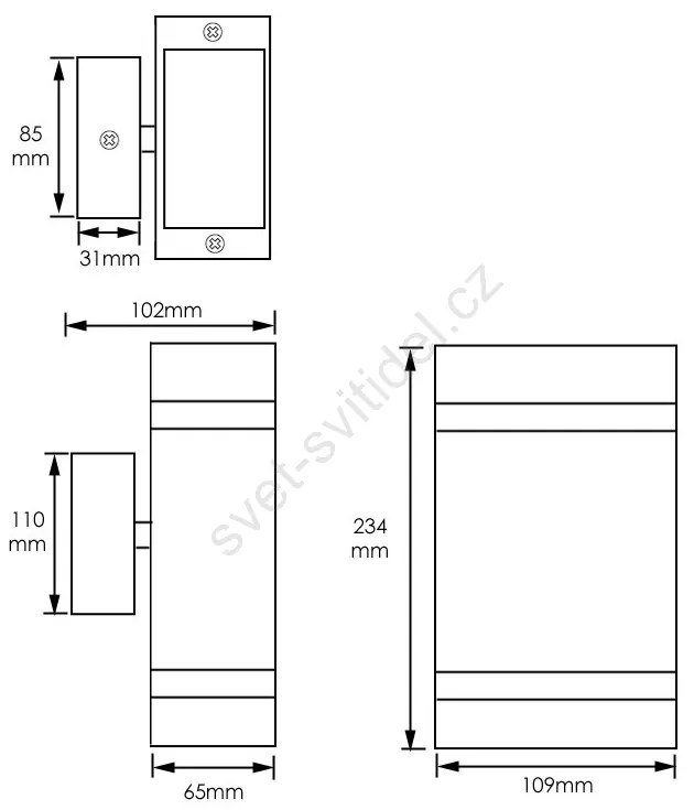 BOWI Venkovní nástěnné svítidlo LITEK 2xGU10/30W/230V IP44 černá BW0151