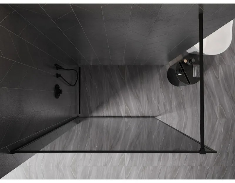 Mexen, Mexen Kioto-XF sprchová stěna s rámem 80 x 202 cm, grafit 10 mm, černá - 800-080-104-70-40-X
