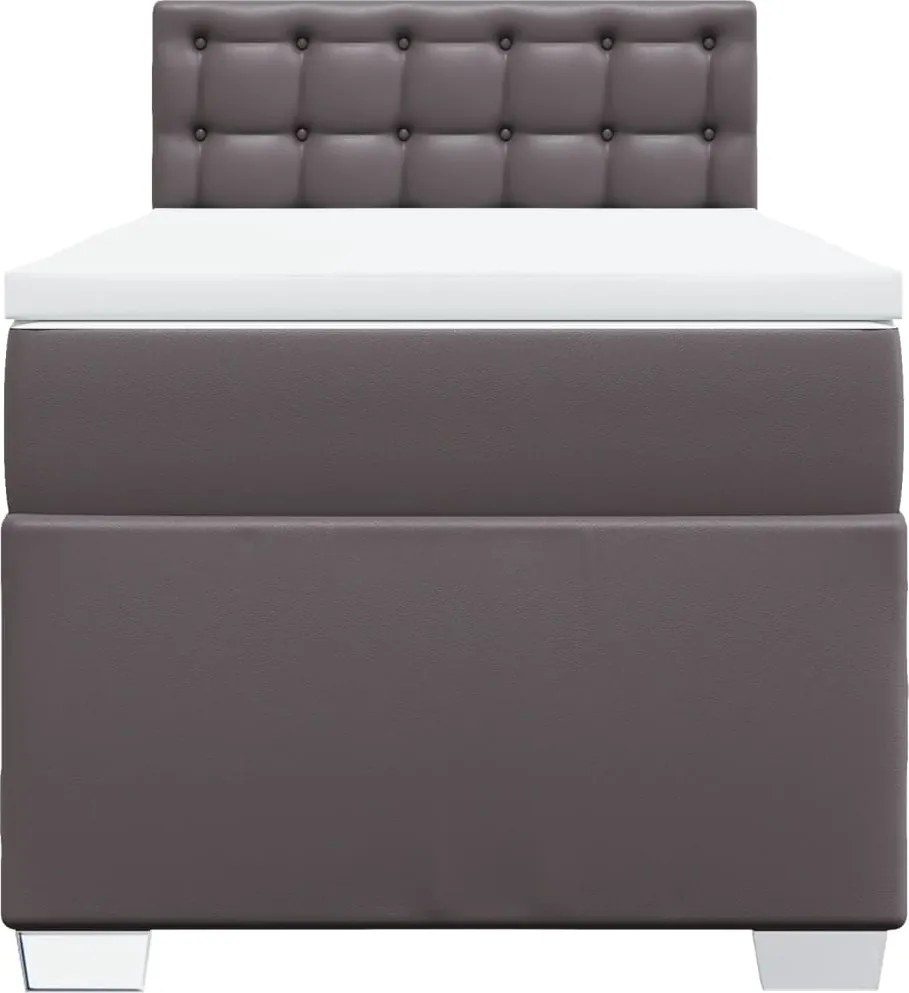 Box spring postel s matrací šedá 90x190 cm umělá kůže 3288402