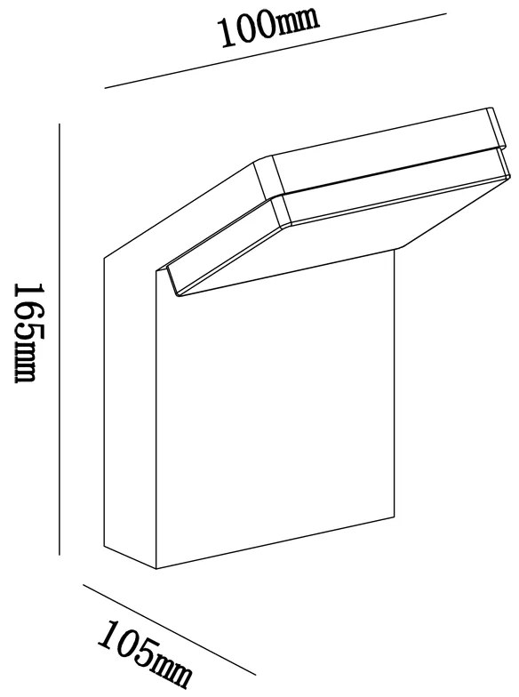 Mantra Alpine, bílé venkovní nástěnné svítidlo, 6W LED 3000K, výška 16,5cm, IP65