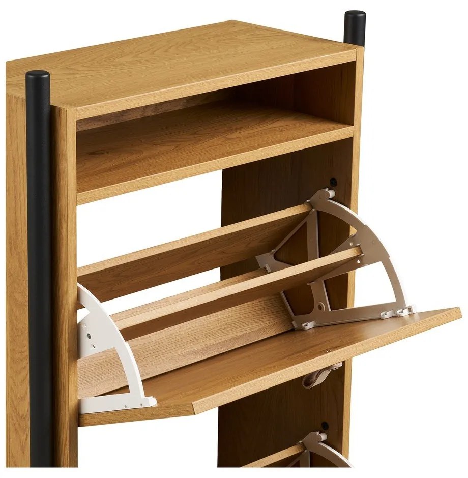 Výklopný botník v dekoru dubu v přírodní barvě 62x118x26 cm Barco – House Nordic