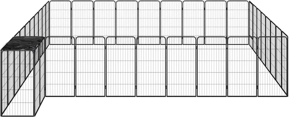 38panelová ohrádka pro psy černá 50 x 100 cm práškovaná ocel 3115955