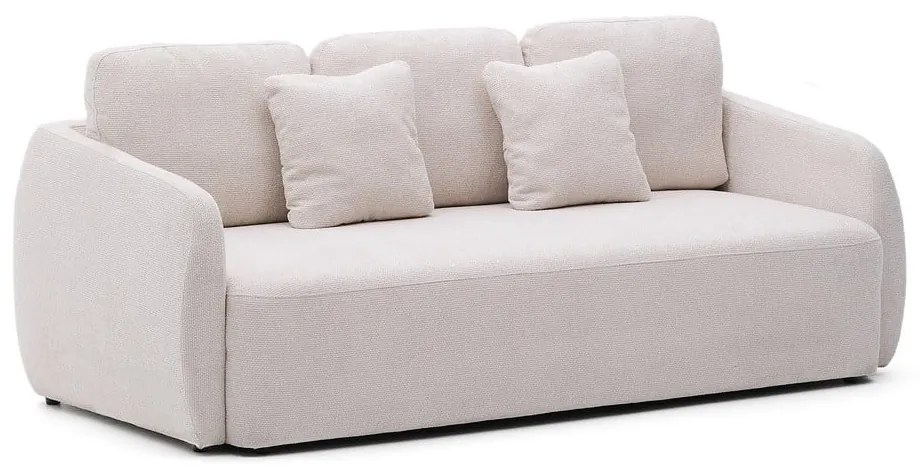 Krémová žinylková rozkládací pohovka 225 cm Laira – Kave Home