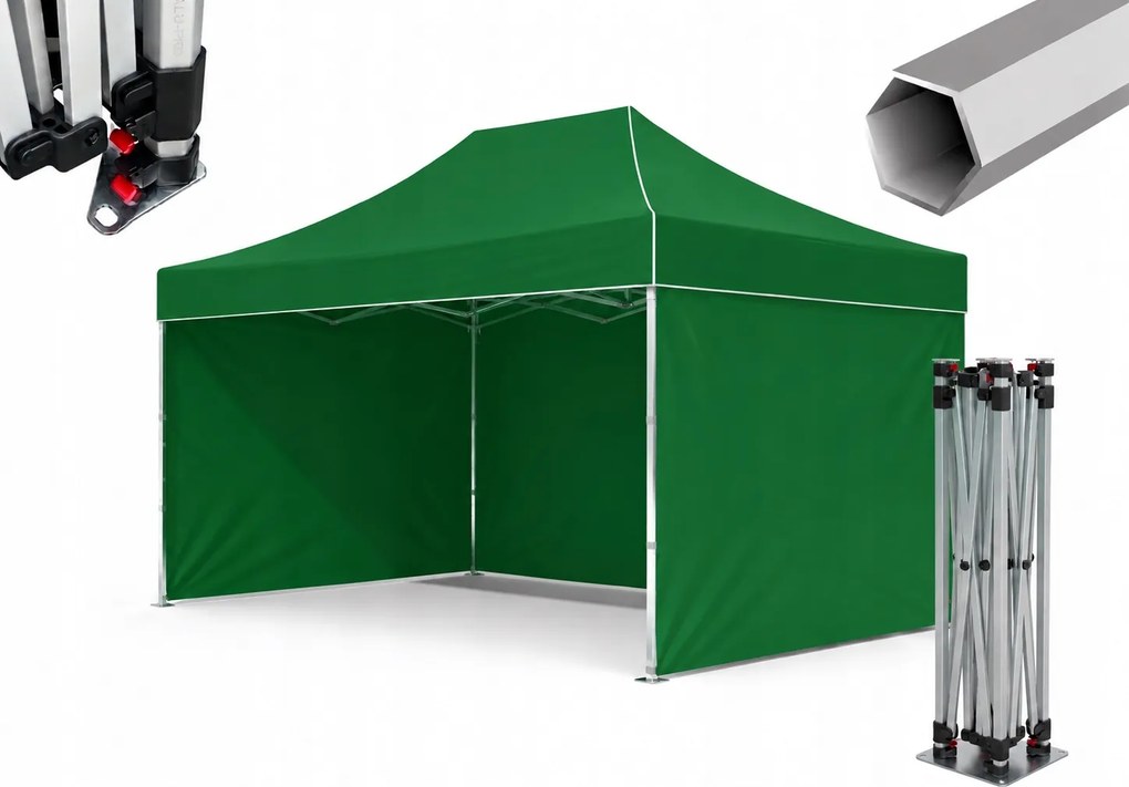 TRENDIE Hliníkový nůžkový stan 3x6m zelený