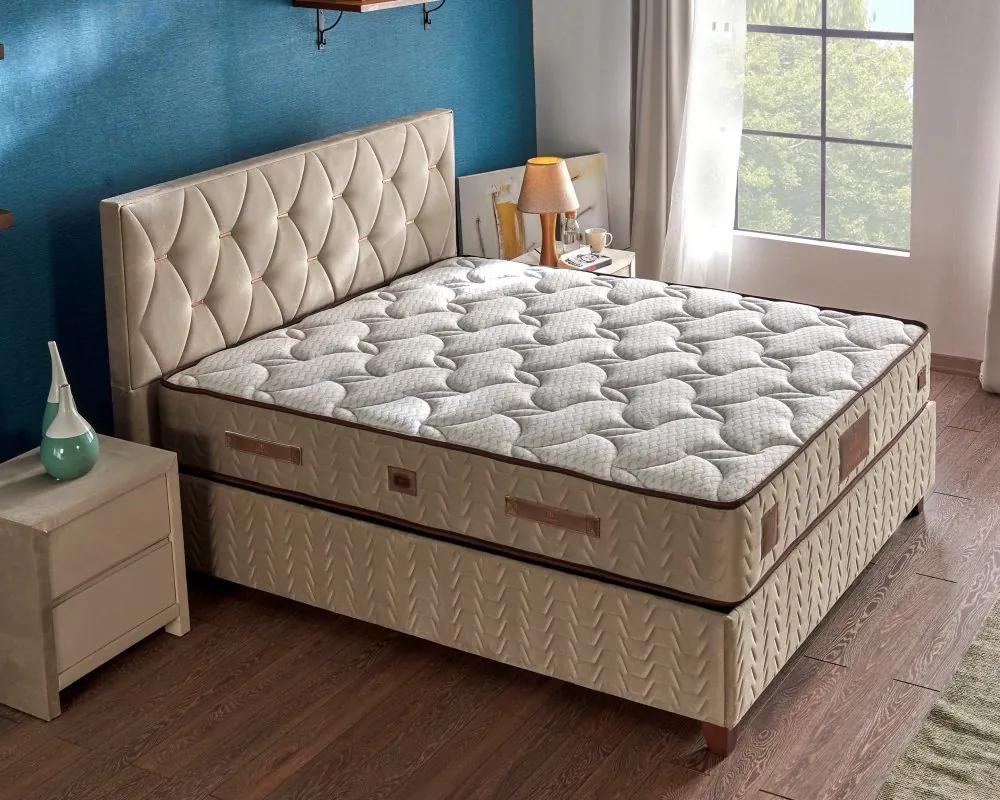 Čalouněná postel CASHMERE - béžová 140 × 200 cm