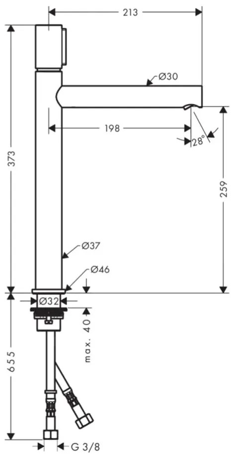 AXOR Uno Umyvadlová baterie Select 260 s odtokovou soupravou, chrom 45014000