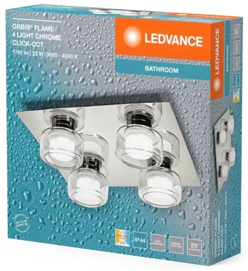 Ledvance -LED Koupelnové stropní svítidlo ORBIS FLAME 4xLED/5,5W/230V IP44 chrom