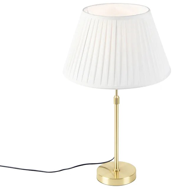 Stolní lampa zlatá / mosaz se skládaným odstínem krémová 35 cm - Parte