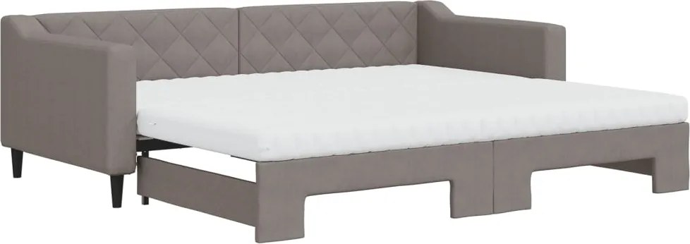 Válenda s přistýlkou a matracemi taupe 90 x 200 cm textil 3197447
