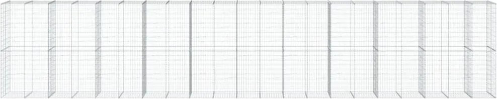Gabionový koš s víkem 1 050 x 100 x 200 cm pozinkované železo 3295244
