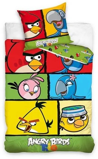Bavlněné povlečení 140x200 - Angry Birds parta Lobles