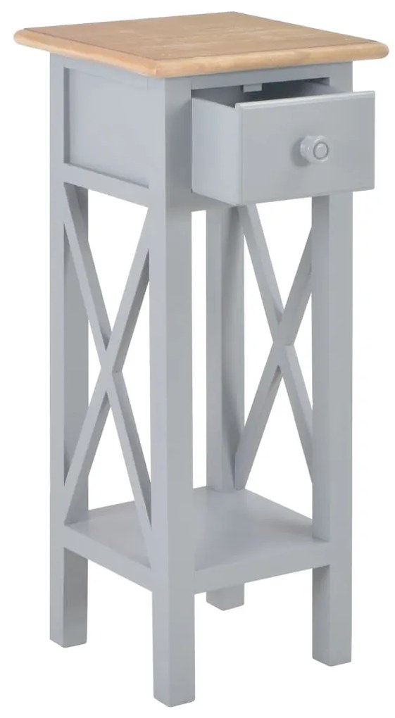 Odkládací stolek šedý 27 x 27 x 65,5 cm dřevo 280058