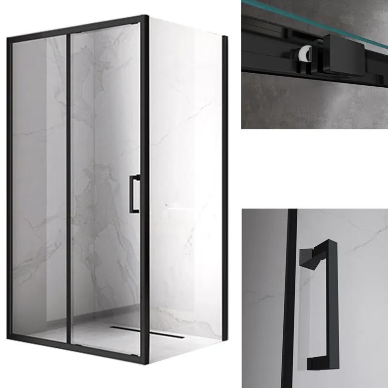 BPS-koupelny Obdélníkový sprchový kout HYD-OK103 100x80 černá/transparent