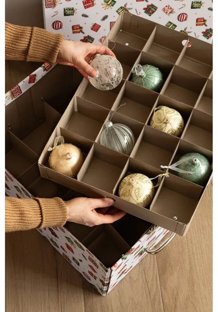 Kartonový úložný box s víkem/dekorativní 37x50x15 cm Engla Christmas Storage – Bigso