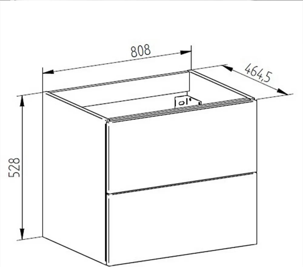 Mereo Mereo, Aira, koupelnová skříňka s umyvadlem z litého mramoru 81 cm, bílá, dub, šedá, CN751M