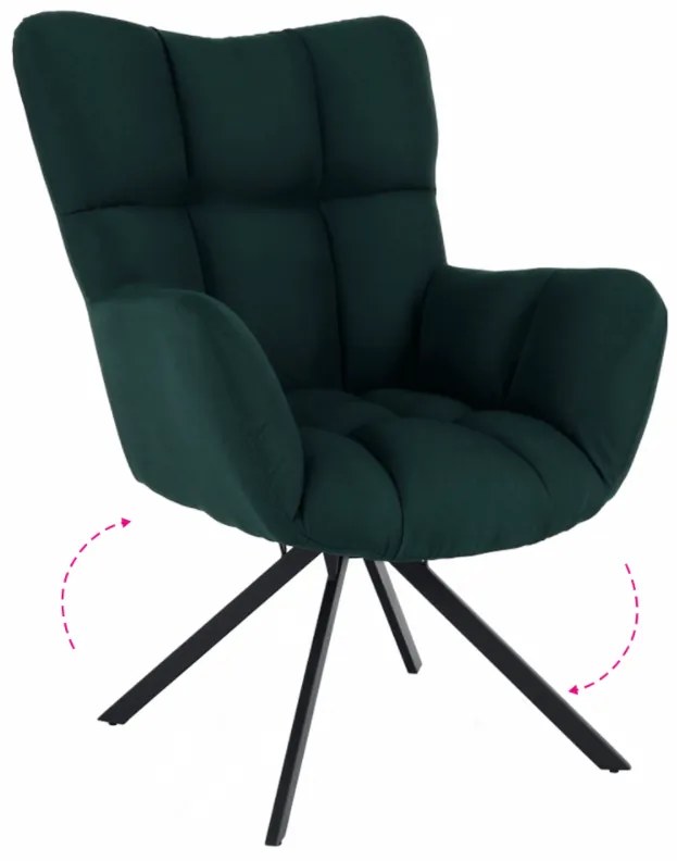 Designové otočné relaxační křeslo KOMODO — kov, více barev Zelená/černá