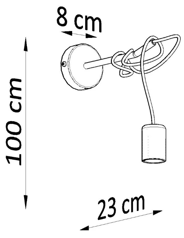 Nástěnné svítidlo Edison, černé tělo svítidla