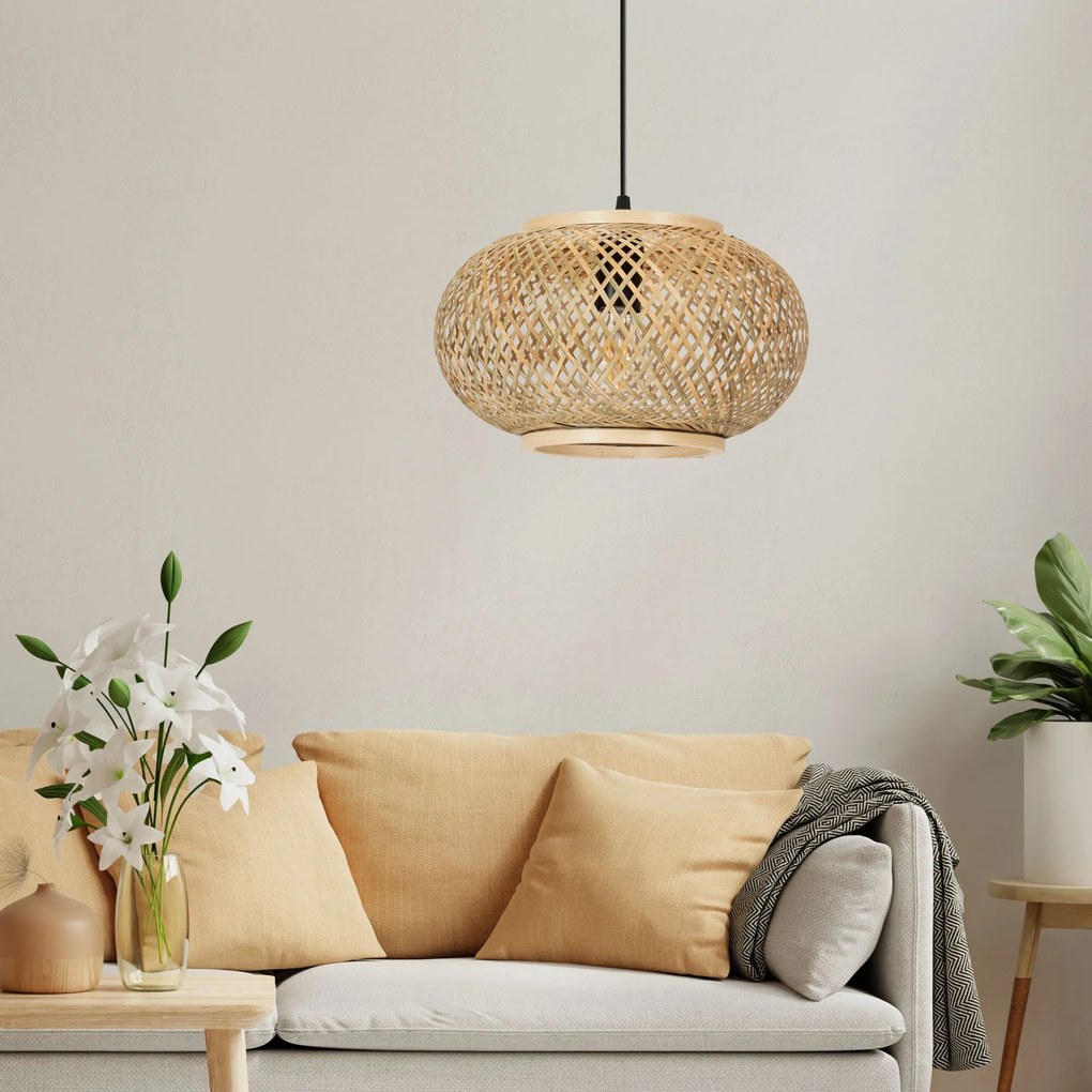 Toolight Toolight, stropní svítidlo ve stylu Boho 1xE27 APP1247-1CP, přírodní, OSW-01410