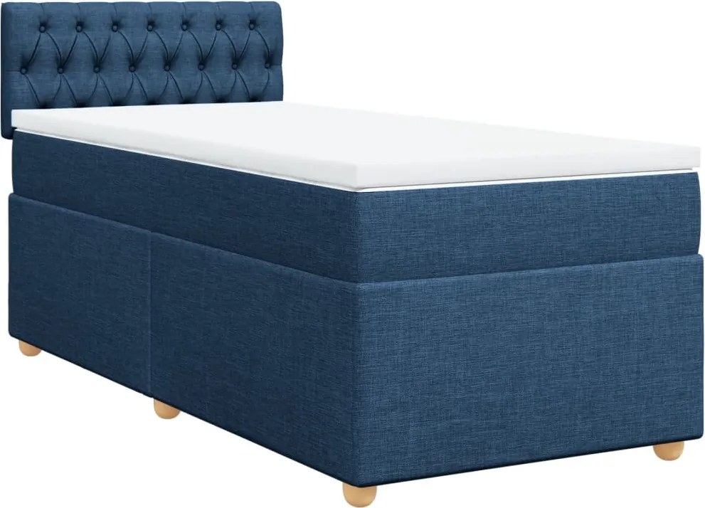 Box spring postel s matrací modrá 100 x 200 cm textil 3288904