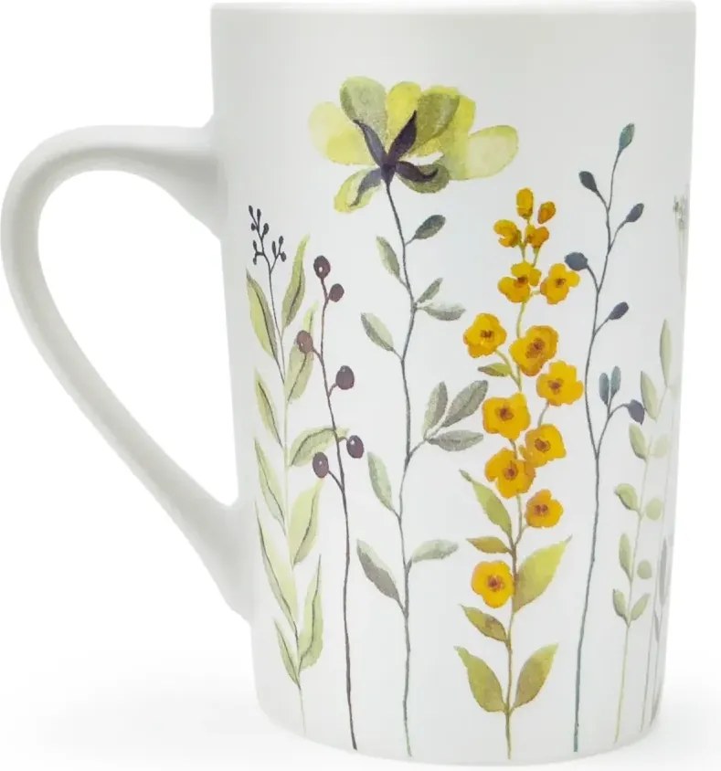 Porcelánový hrnek Oranžová louka, 300 ml – motiv planých máků v teplých tónech, matný povrch