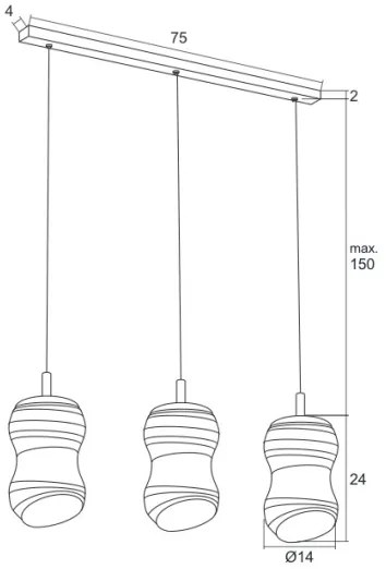 Argon 1366 - LED Lustr na lanku COMO 3xLED/5W/230V