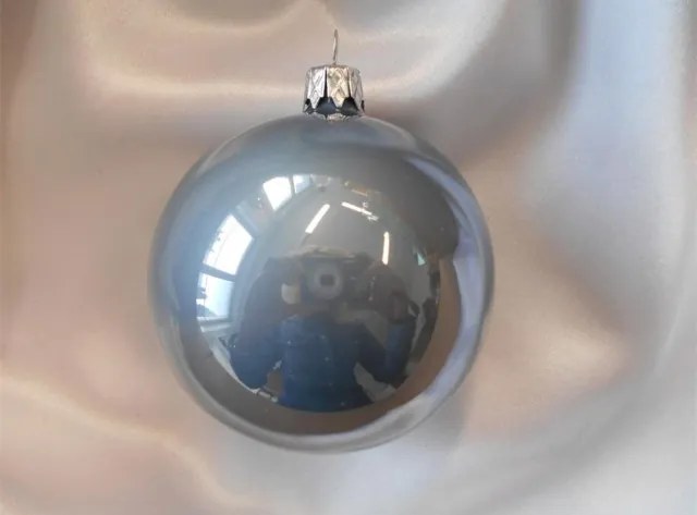 Malá vánoční koule 6 ks - světle modrá lesklá
