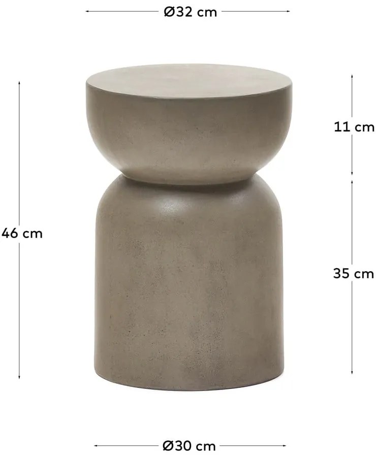 Betonový kulatý zahradní stolek ø 32 cm Garbet – Kave Home