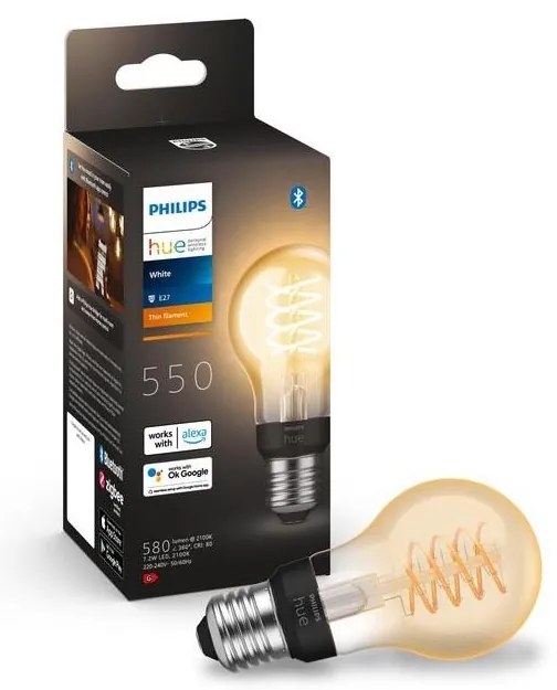 LED Stmívatelná žárovka Philips Hue WHITE FILAMENT A60 E27/7W/230V 2100K
