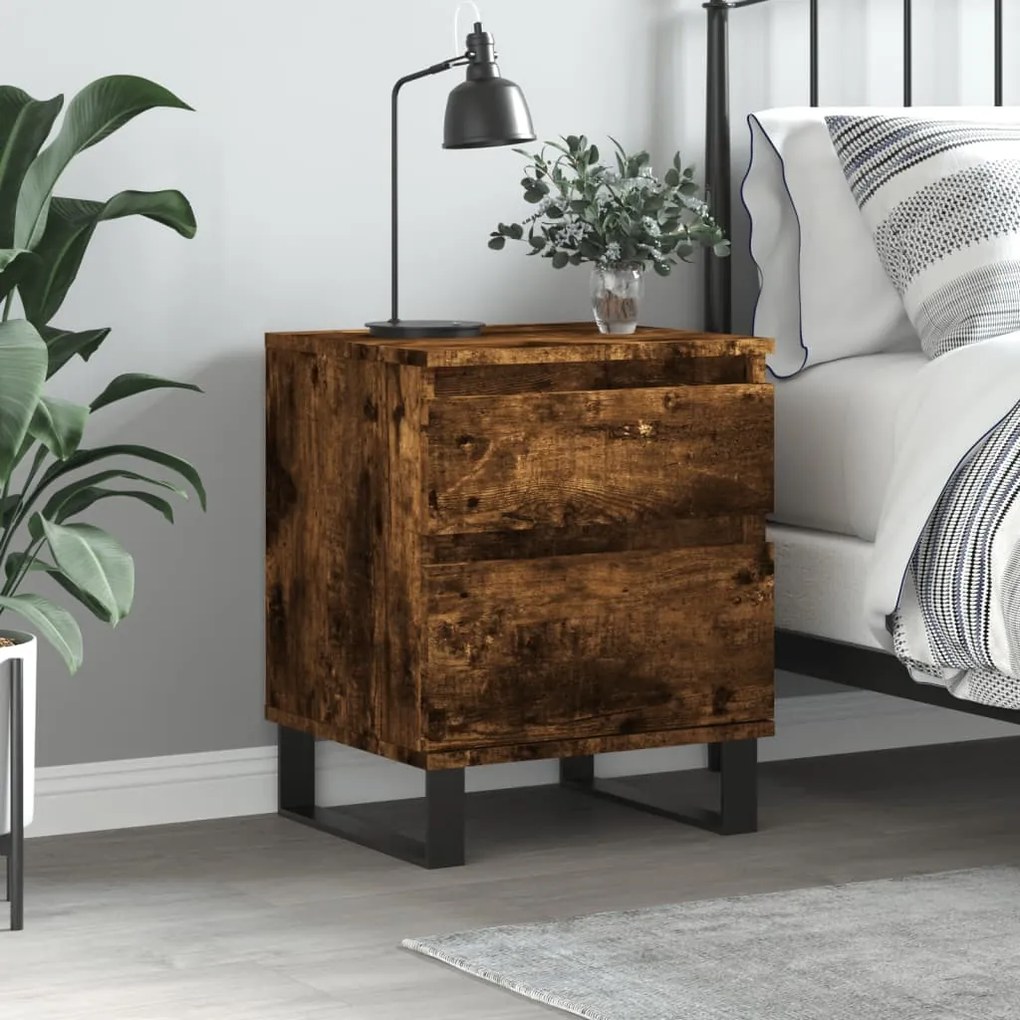 vidaXL Noční stolek 40 x 35 x 50 cm kompozitní dřevo [830688] Barva: kouřový dub