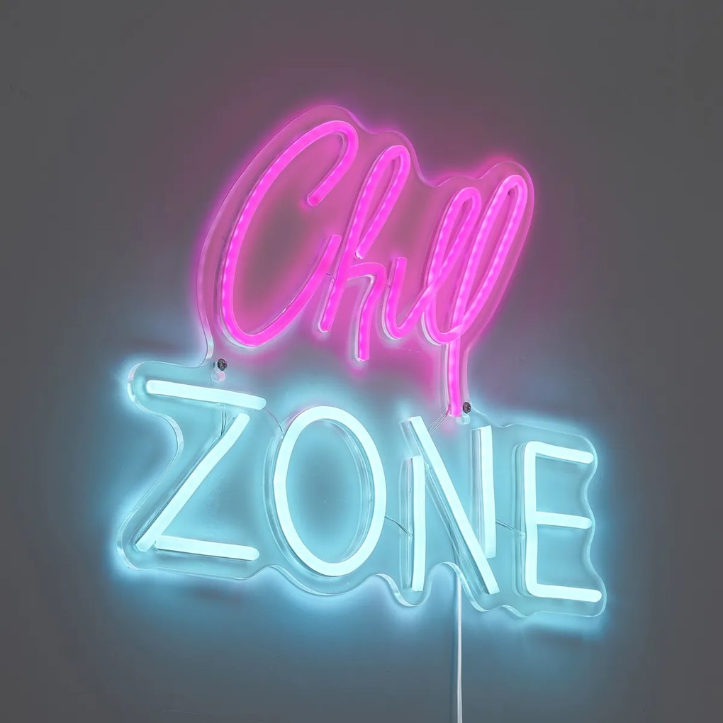 Neonové nástěnné světlo růžové s modrou vč. LED - Chill Zone