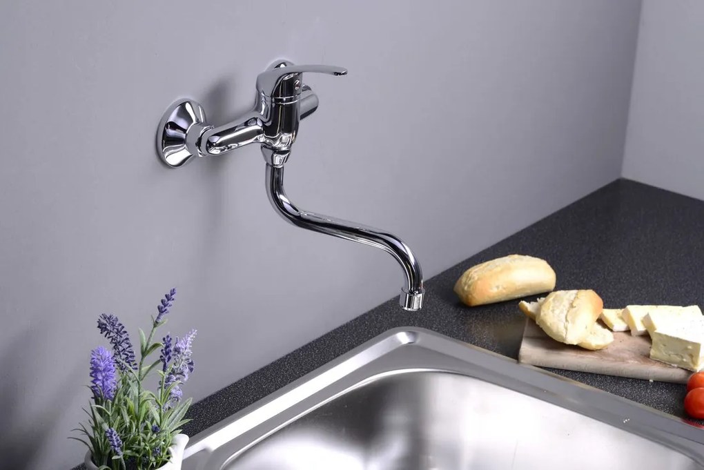 Aqualine, AQUALINE 35 umyvadlová baterie s otočnou hubicí, bez výpusti, chrom, 52196