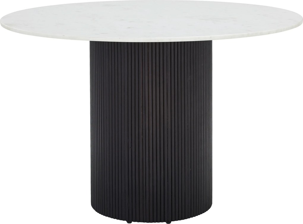 XXXLutz JÍDELNÍ STŮL, akácie, černá, bílá, 120/120/76 cm P & B - Jídelní stoly - 001630021802