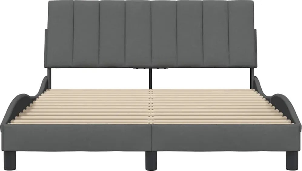 Rám postele bez matrace Hanko tmavě šedá 140 x 200 cm textil 3310392
