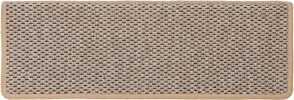 Samolepicí nášlapy na schody sisal 15ks 65x21x4cm světle béžové 326892