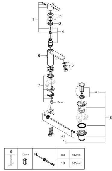GROHE 32109GL1 - Umyvadlová baterie LINEARE zlatá