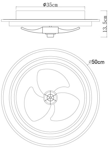 Globo 03655 - LED Stmívatelný stropní ventilátor BOZAN LED/32W/230V + DO