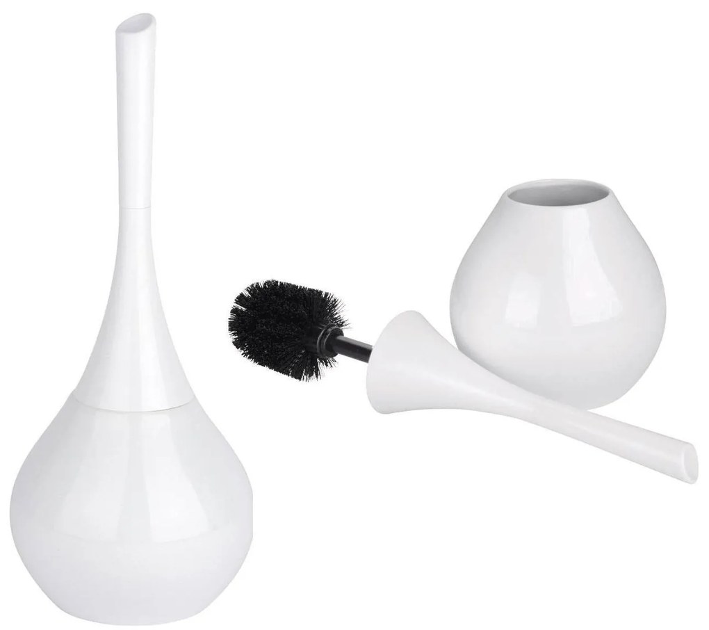 Toaletní kartáč FLAKON WHITE, bílý, keramický, WENKO