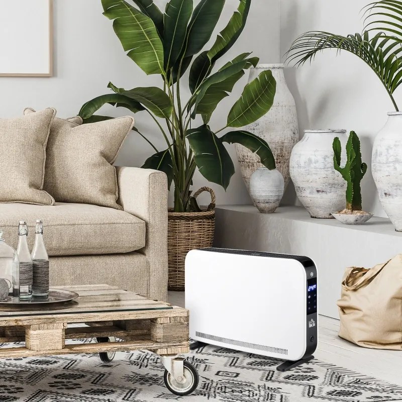 HOMCOM Ventilátorové topení s LED displejem, 3 úrovně topení, 24-hodinový časovač, 2180 W 820-244