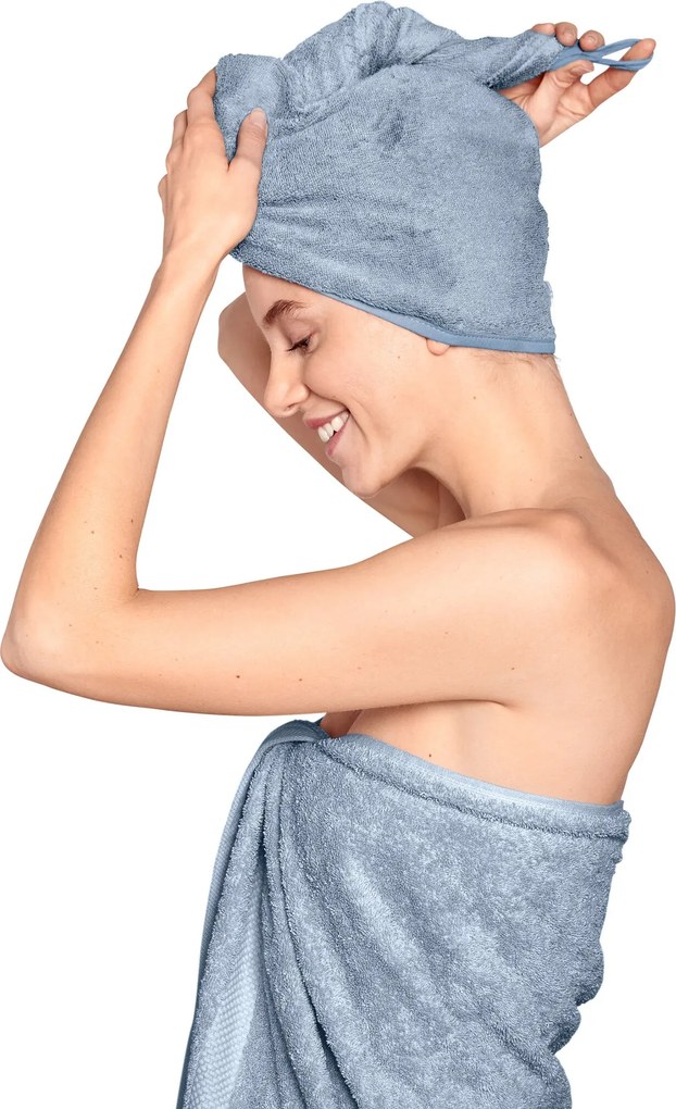 Tchibo - Ručníkový turban - barva: modrá
