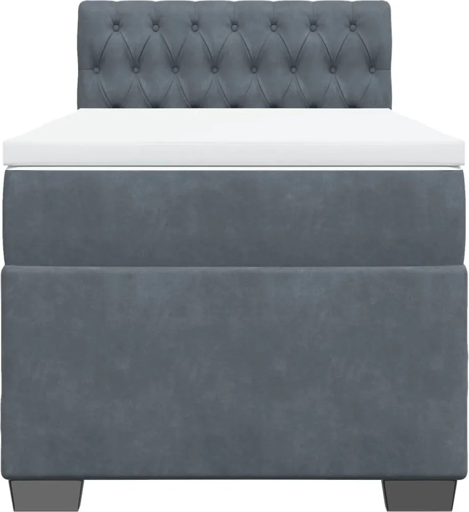 Box spring postel s matrací tmavě šedá 90x190 cm samet 3286193
