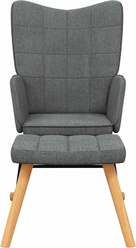 Houpací křeslo se stoličkou tmavě šedé textil 328019