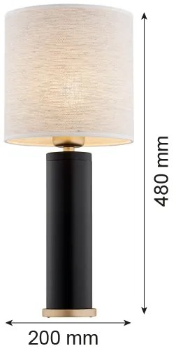Argon 8316 - Stolní lampa RIVA 1xE27/15W/230V 48 cm černá