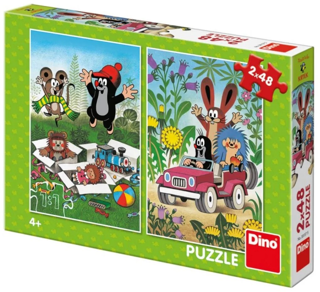 Puzzle Krtek se Raduje 2x48 dílků 18x26cm v krabici 27x19x4cm