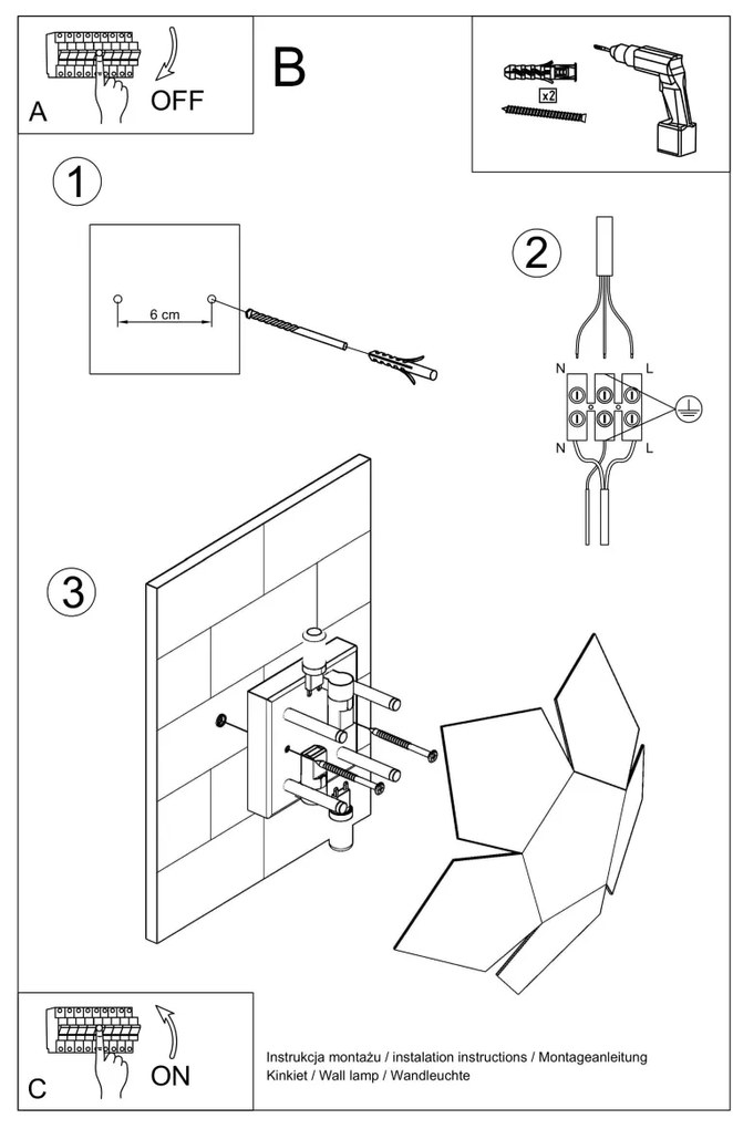 Nástěnné svítidlo Penta, 1x černé kovové stínítko
