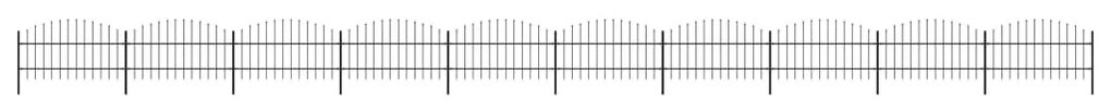 vidaXL Zahradní plot s hroty ocel (0,75–1) x 17 m černý