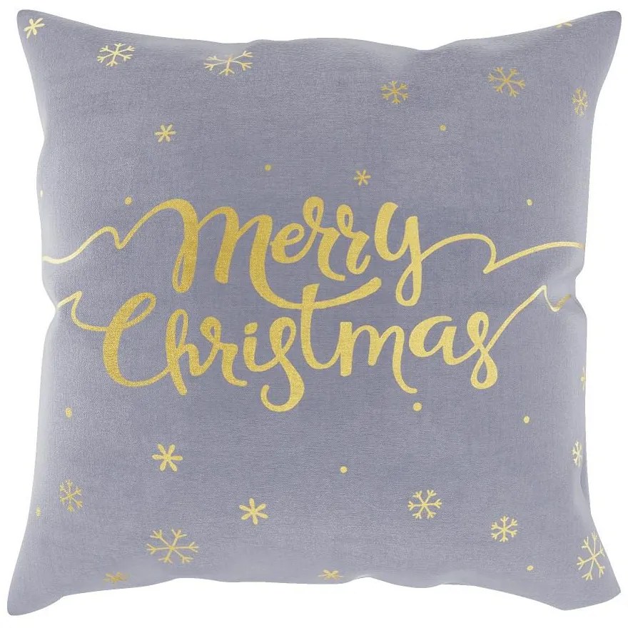 Spod Igły i Nitki Vánoční povlak na polštář 45x45 Snow steel gold Merry Christmas BN23