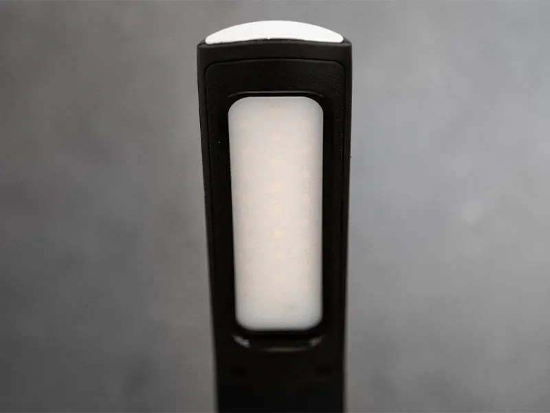 PANLUX Stolní LED lampička LORD LED, černá kůže - neutrální